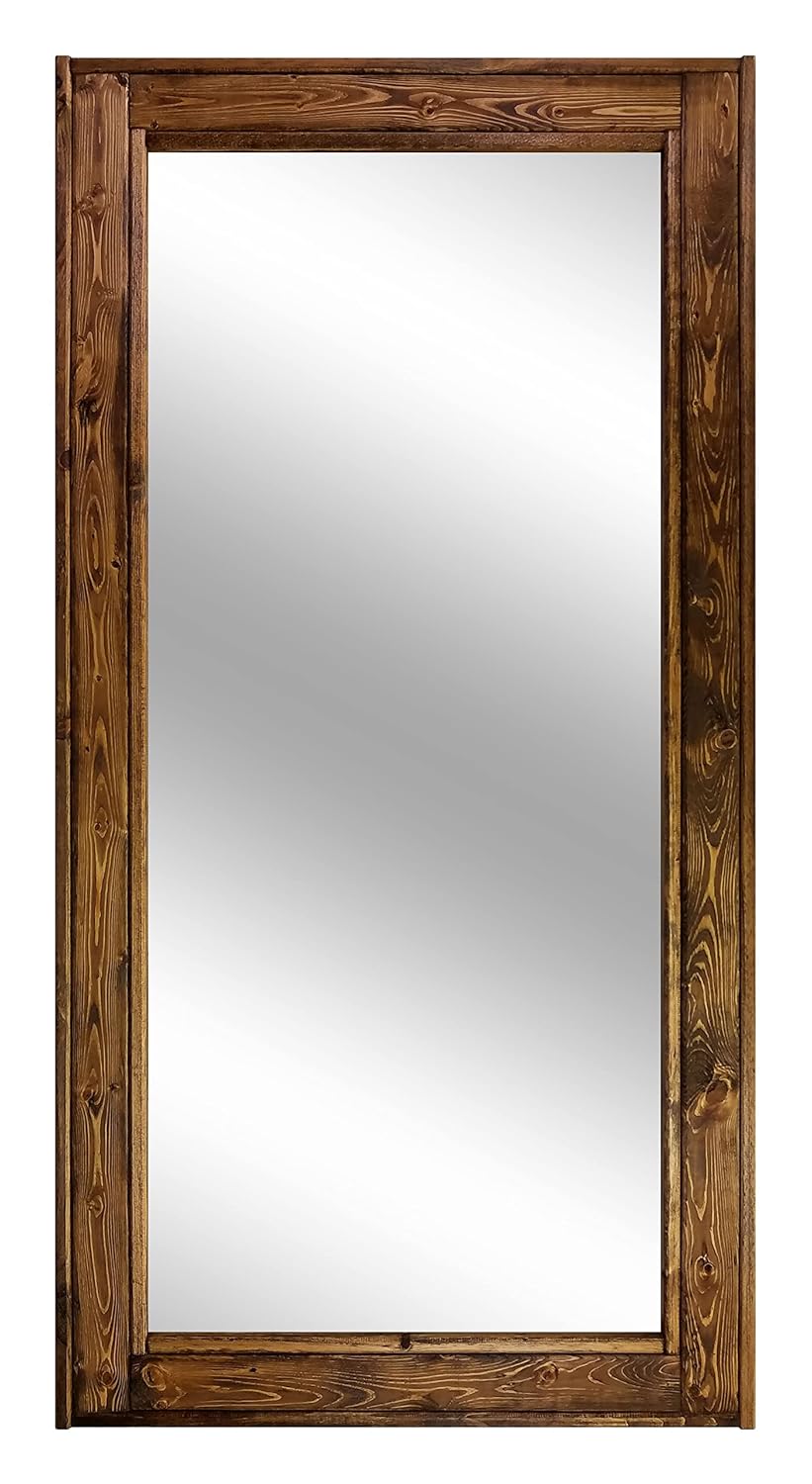 Amazon.com: Herringbone Reclaimed Wood Framed Mirror, Available in 5 ...