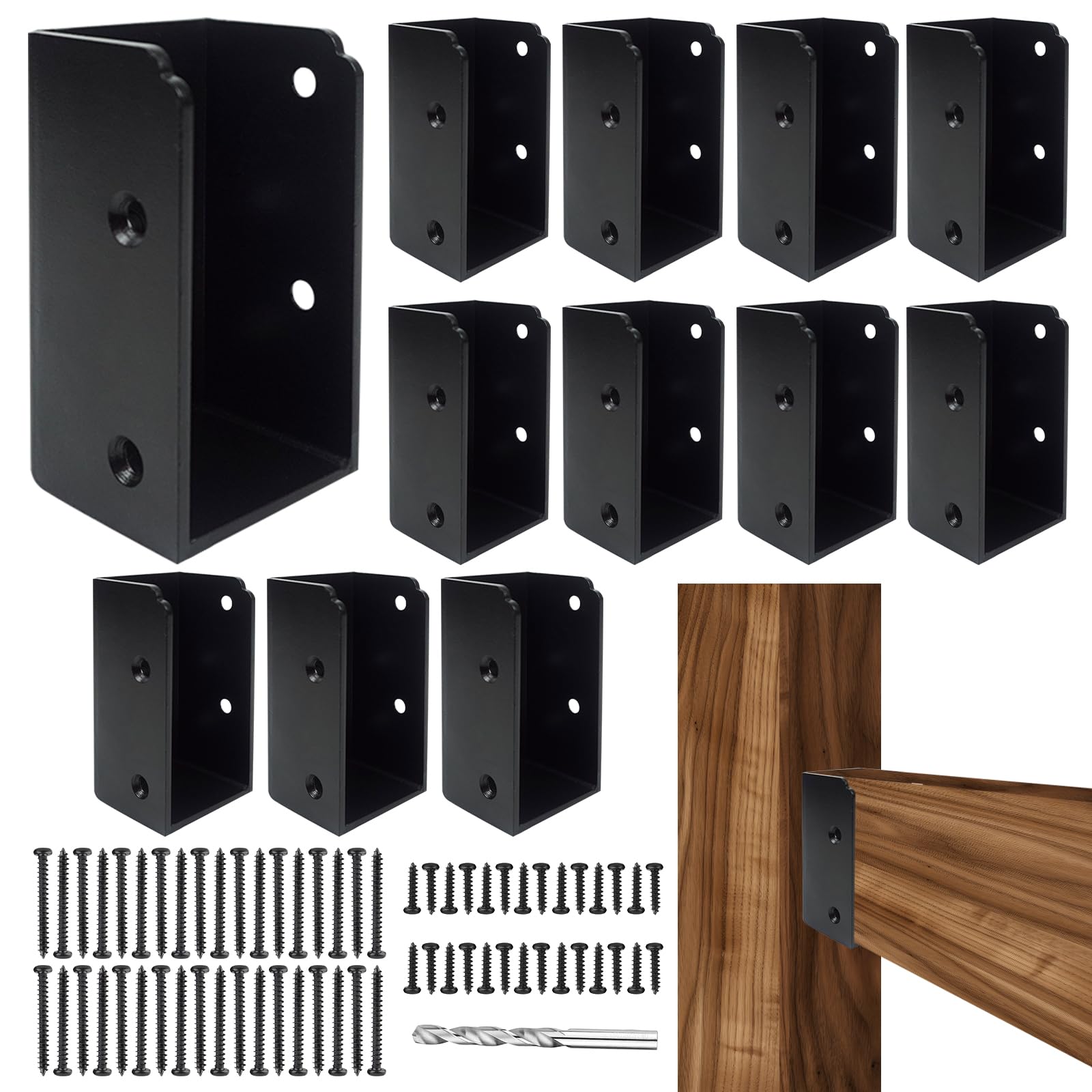 12Pcs Deck Railing Brackets Connectors,Heavy Duty Steel 1.2 inch ...