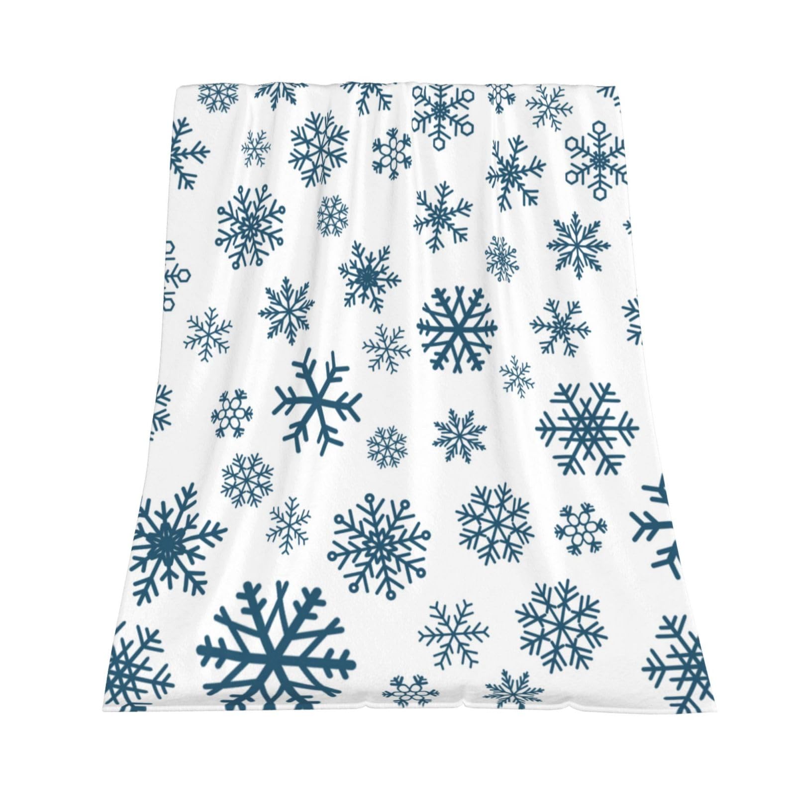 Amazon.com: JOOCAR Blue Snowflakes Throw Blanket Christmas Blanket for ...