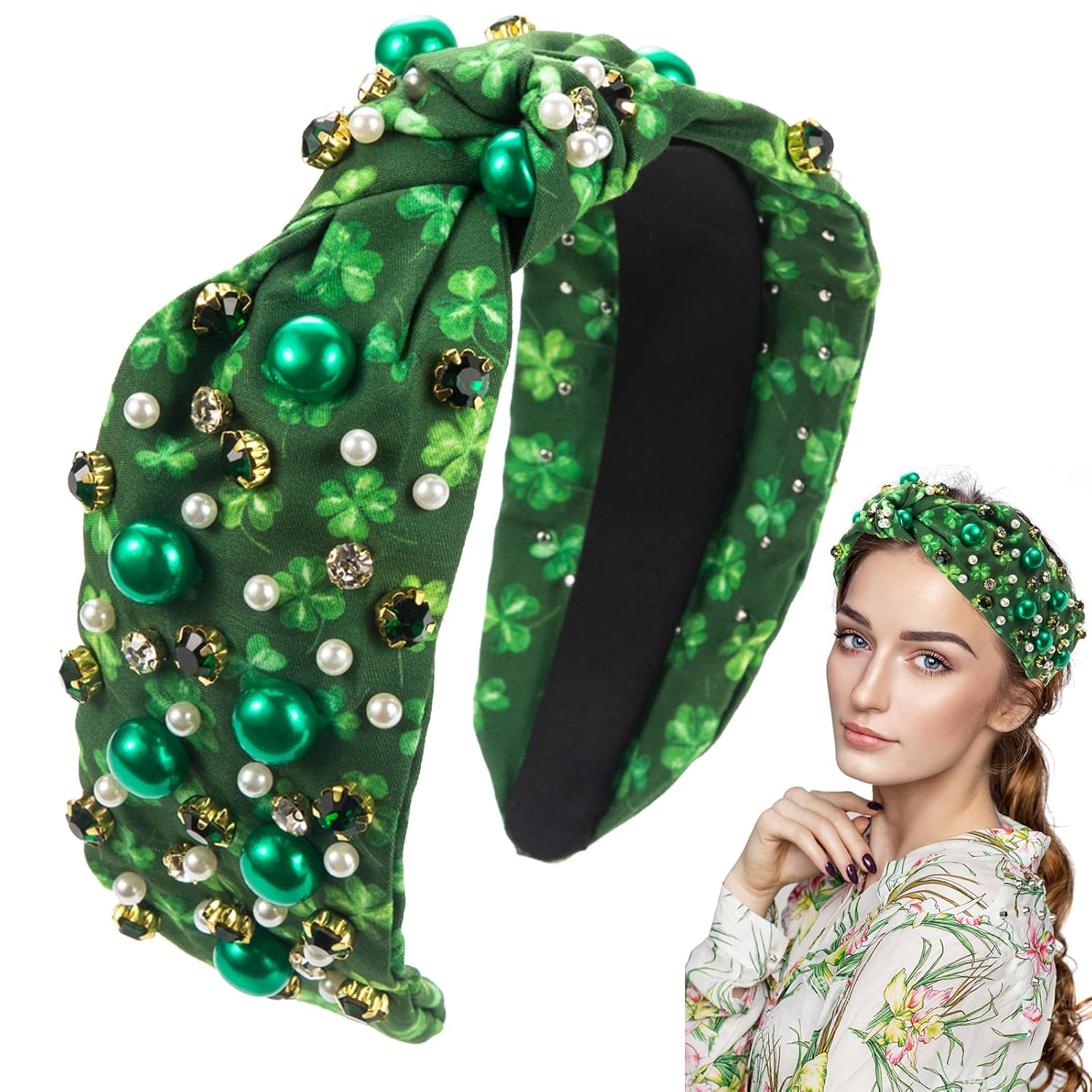 Amazon.com : OUAZON St. Patrick's Day Headband for Women, Green Lucky ...