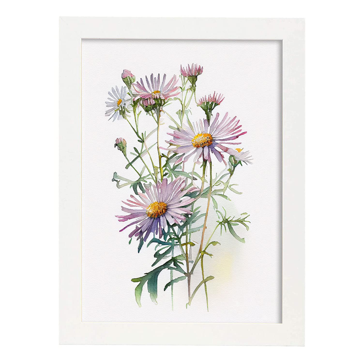 Aster Drawing Poster Praying Mantis On A New England Aster Waiting To