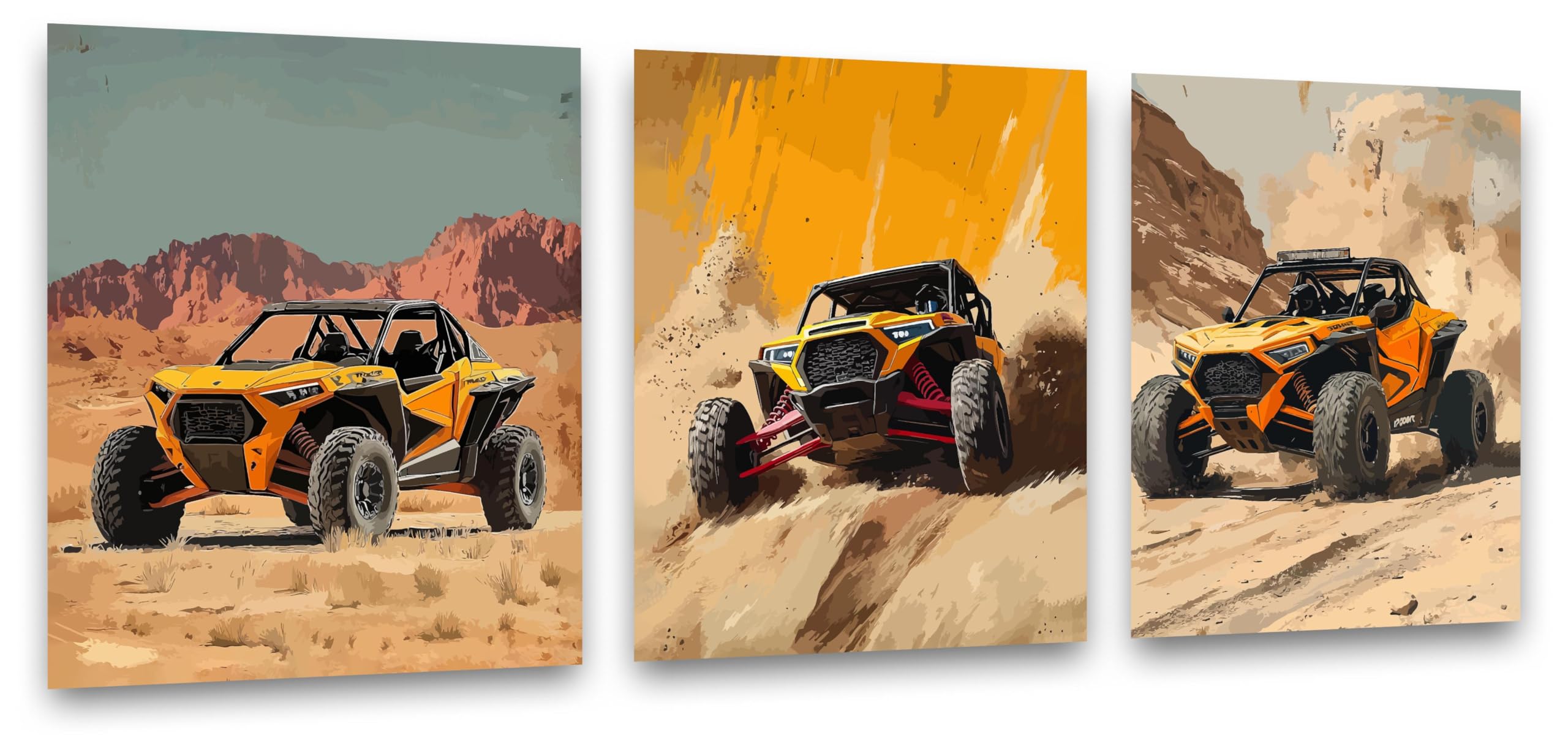 Amazon.com: Inspirational Wall Art Co. - Engine Icons | Set of 3 UTV ...