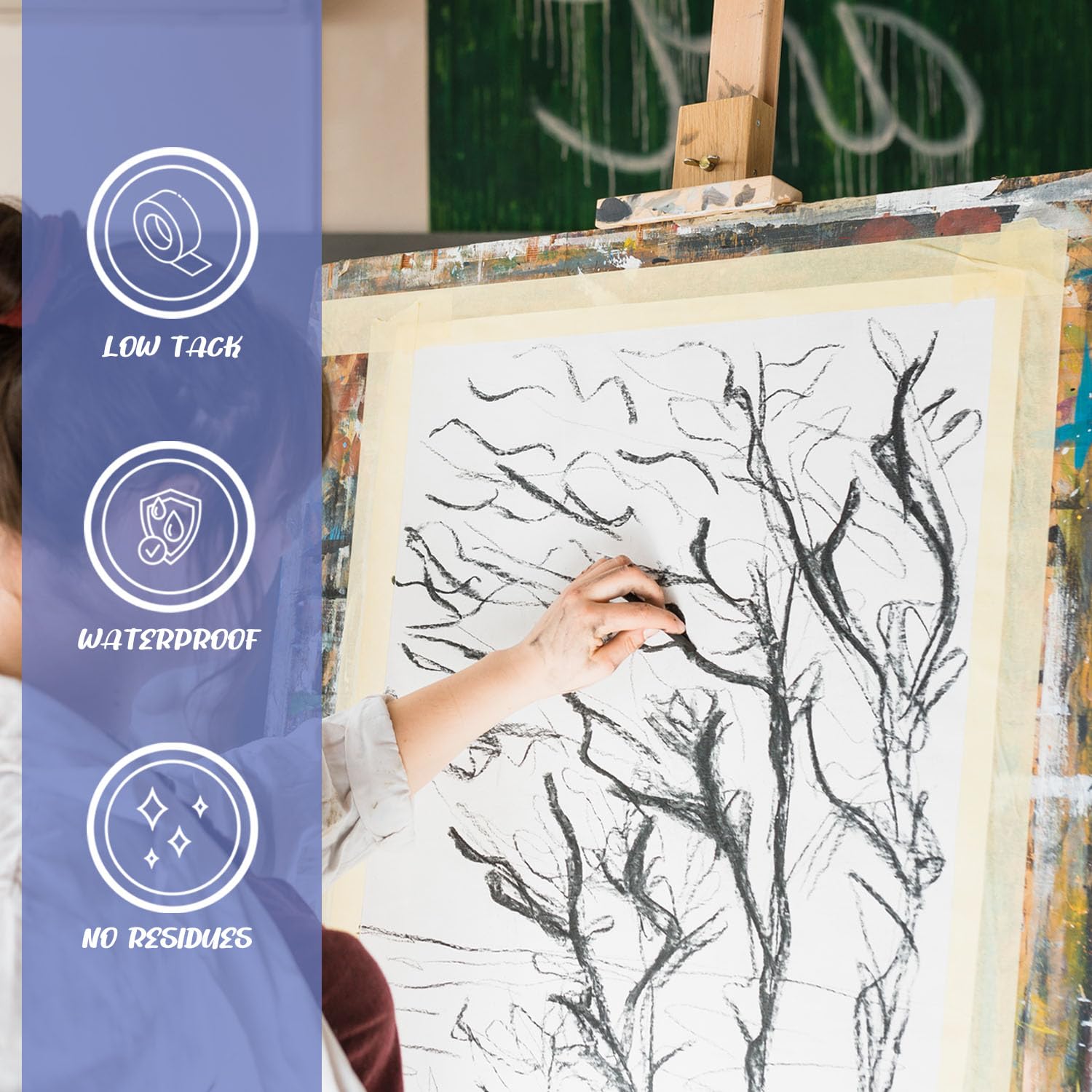 Snapklik.com : 4 Pack White Artist Tape, Art Masking Artist Tape For ...