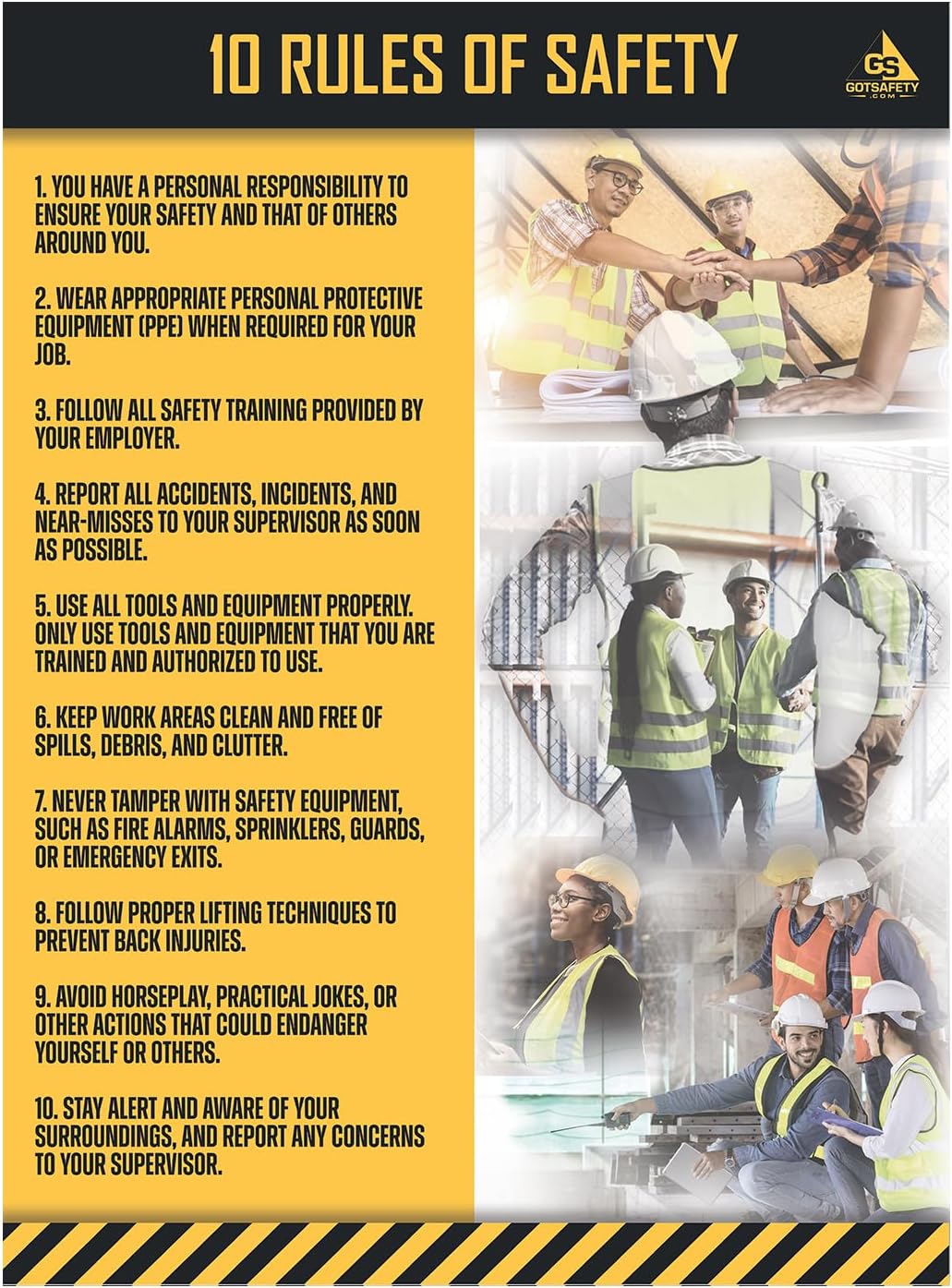 Amazon.com: GotSafety Workplace Safety Poster 24” x 32”, Teamwork ...