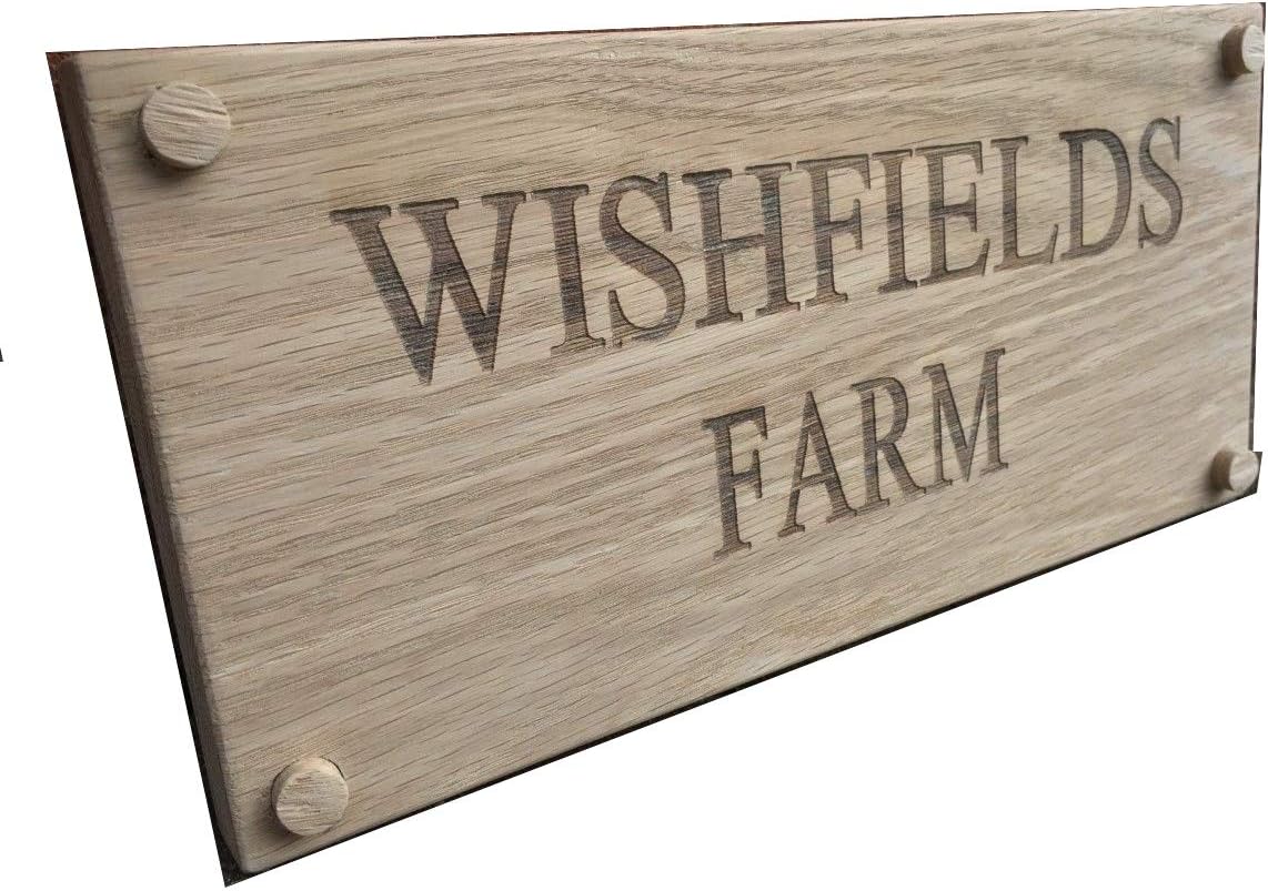 Personalised Oak House Sign, Carved, Custom Engraved Outdoor Wooden ...