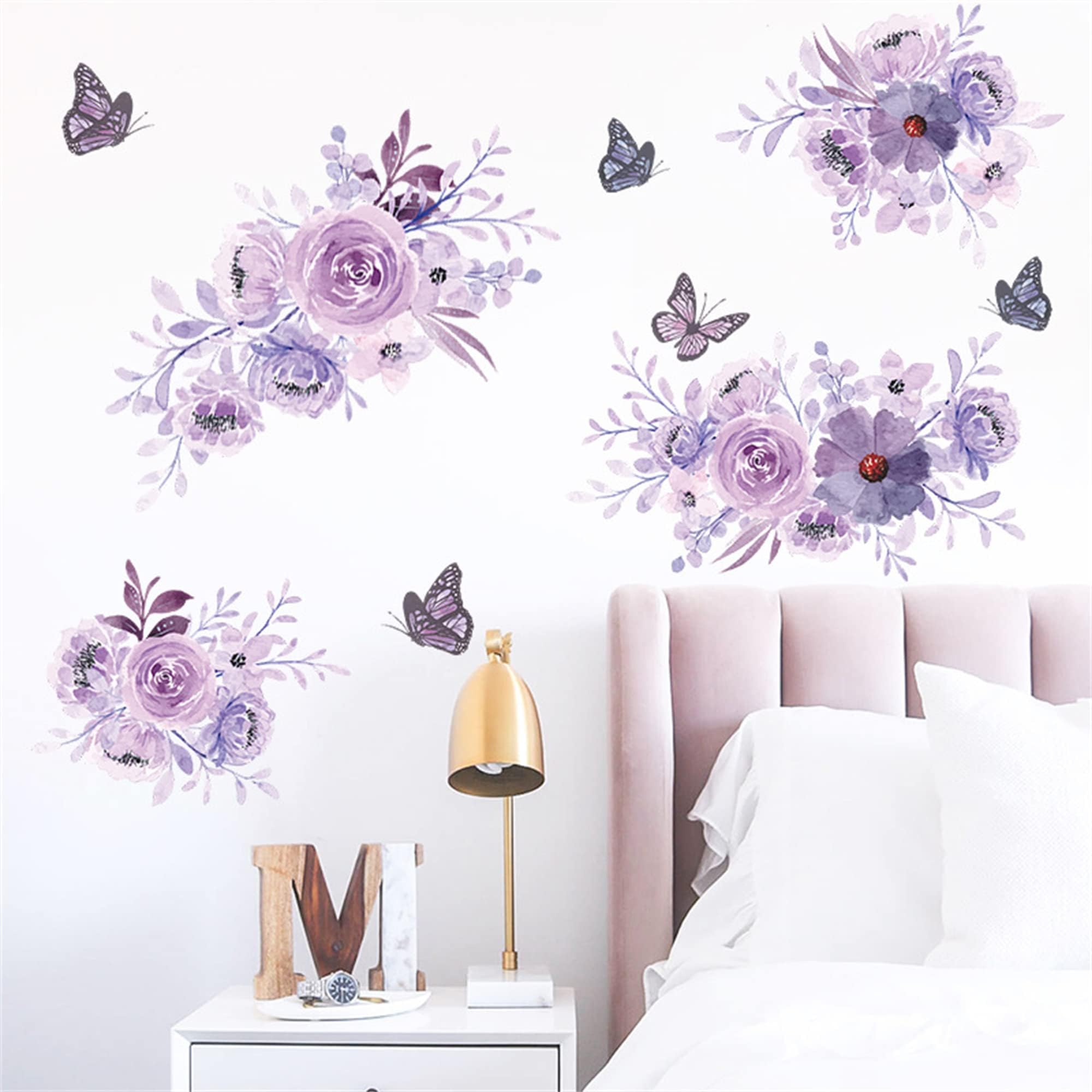 Amazon.com: Amaonm 8 sheets of 12x24 inch Large 3D Colorful Flower Wall ...