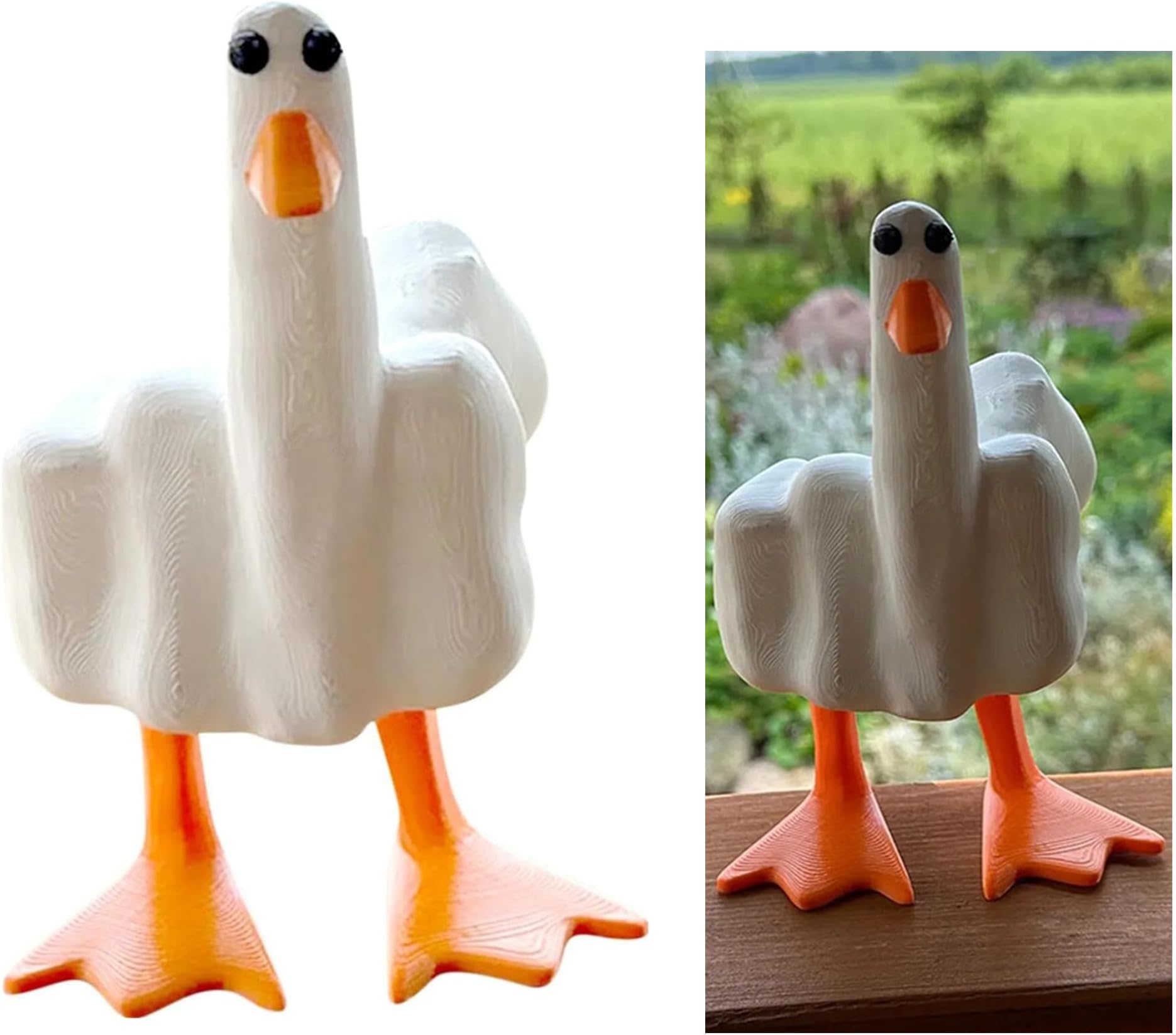 Amazon.com: Middle Finger Duck Figure, Funny Middle Finger Statue Home ...