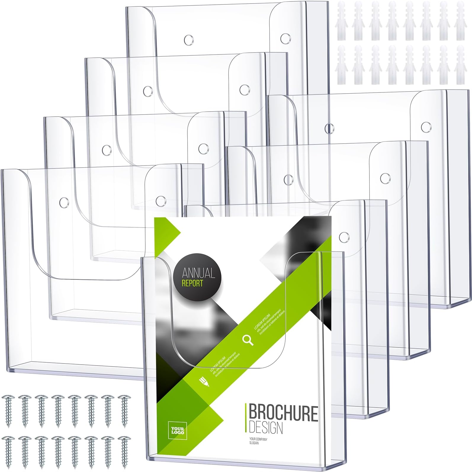 Amazon.com : Barydat Acrylic Brochure Holder Wall Mount Adjustable ...