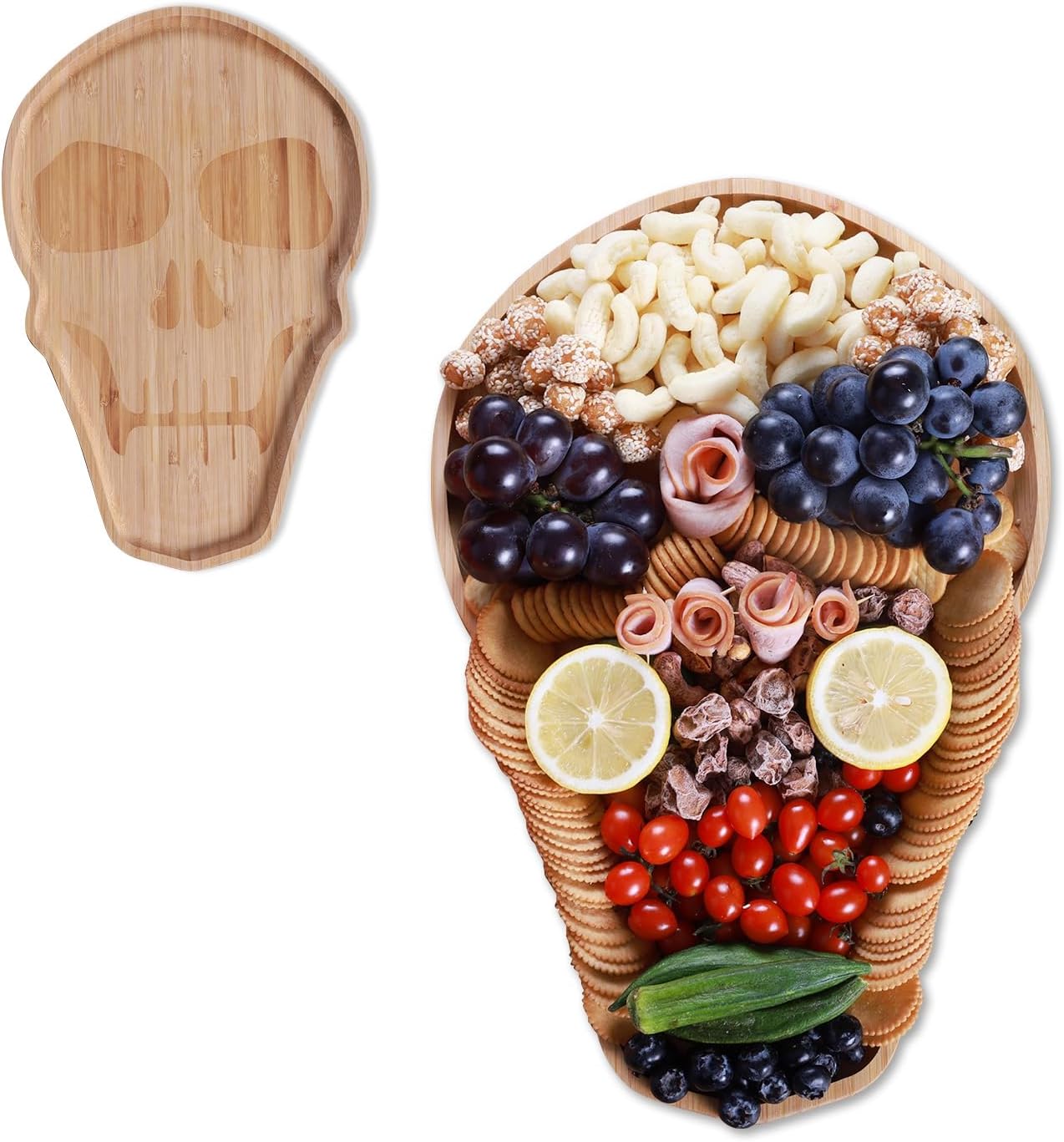 Amazon.com | MH MYLUNE HOME Halloween Cheese Board, Bamboo Charcuterie ...
