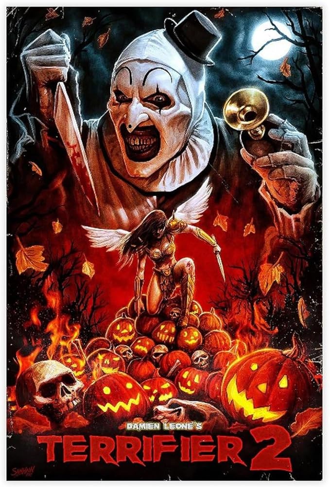 Amazon.com: HUEH Terrifier 2 Horror Movie Poster Canvas Poster Wall Art ...