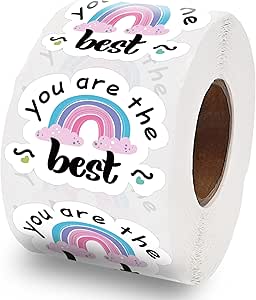 Amazon.com : Calyders You are The Best Thank You Stickers, Cute Rainbow ...