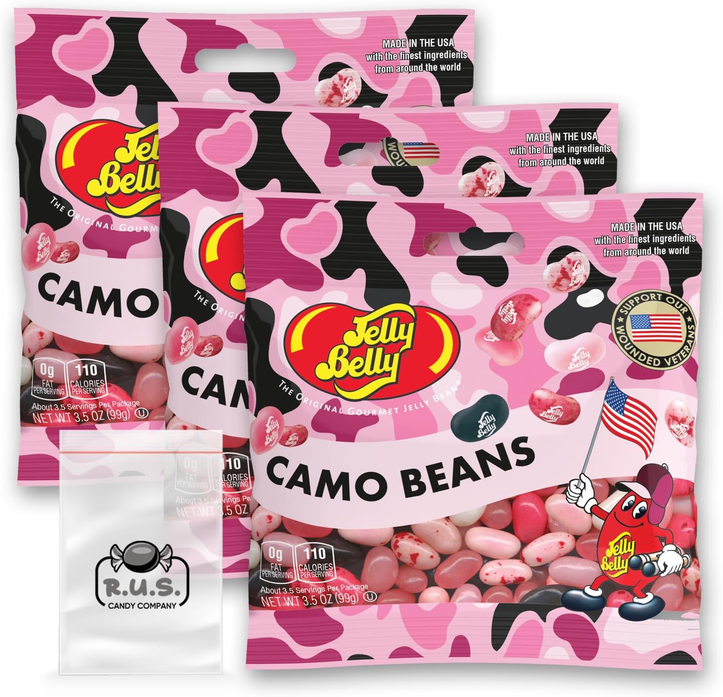 Amazon.com : Jelly Belly Pink Camo Mix Jelly Beans- 3 Pack - 3.5 oz ...