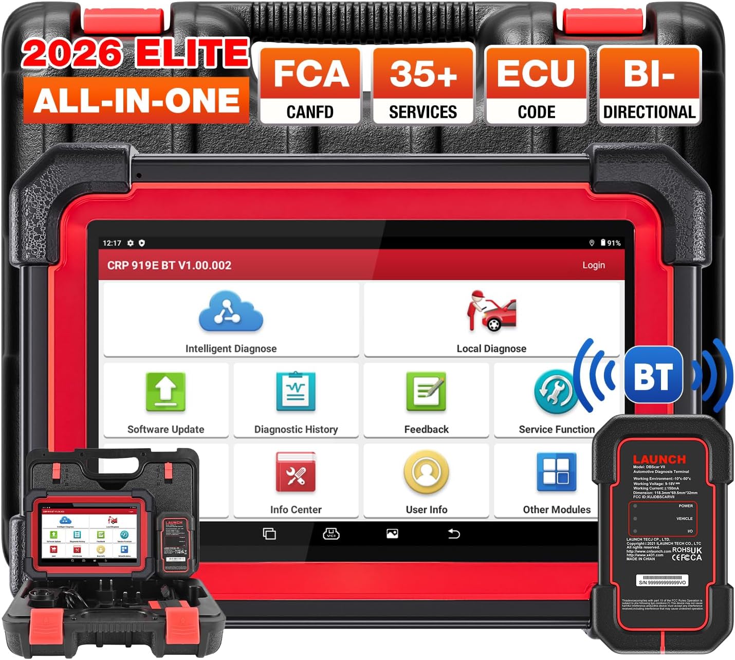 SCANER BIFUNDIR LAUNCH X431 CRP919EBT, Herramienta de Escaneo OBD2 ...