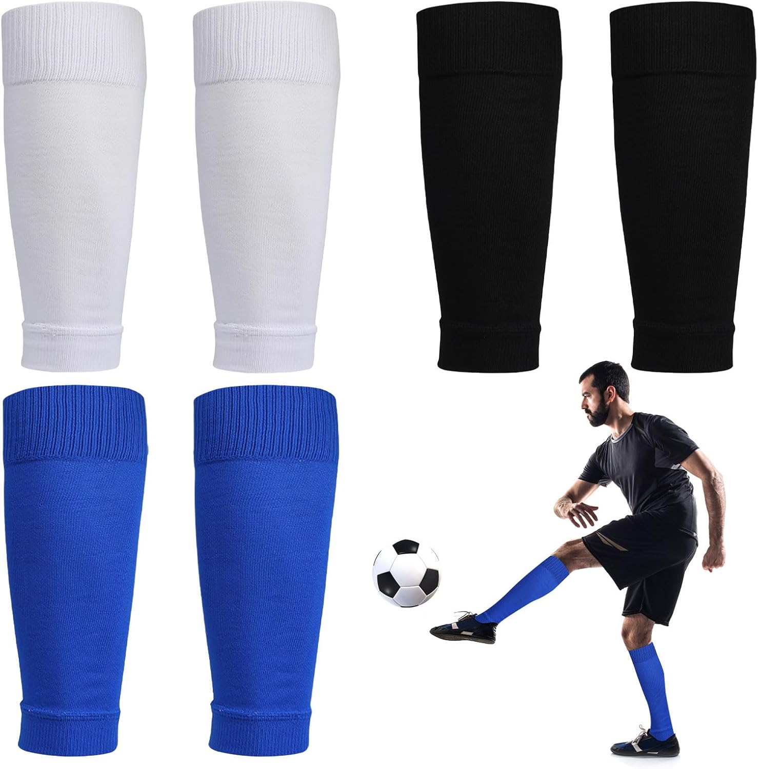 Comfortable & Breathable Footless Socks - 3 Pairs, 37cm Sock Sleeves ...