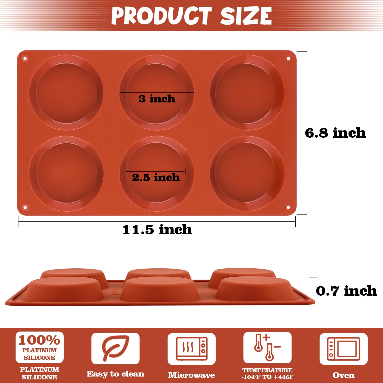 Snapklik.com : Sakolla 3 Pack Muffin Top Pans, 3 Inch Silicone Egg ...