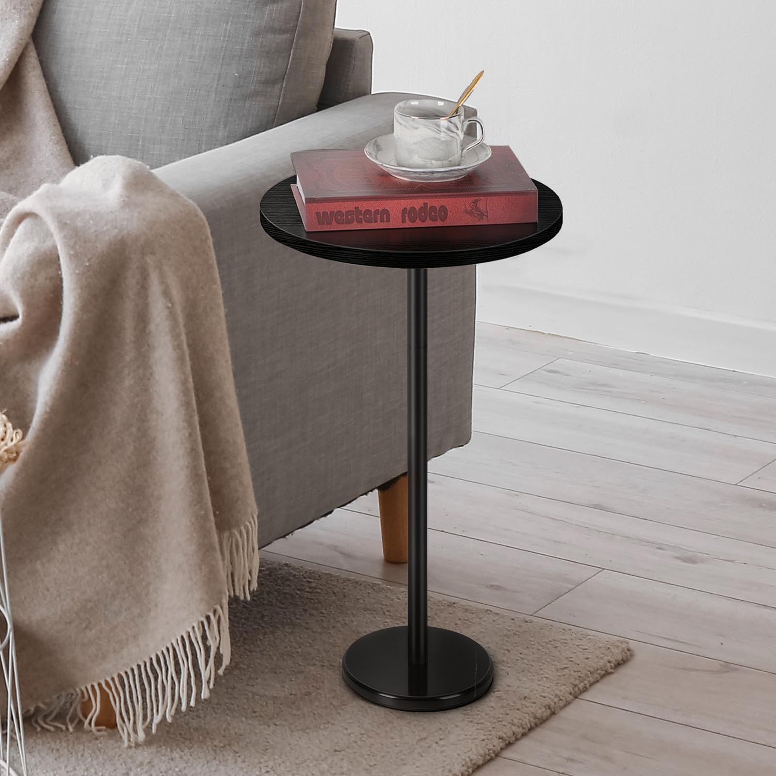 Amazon.com: mDesign Glass Top Side/End Drink Table - Tall Modern Round ...