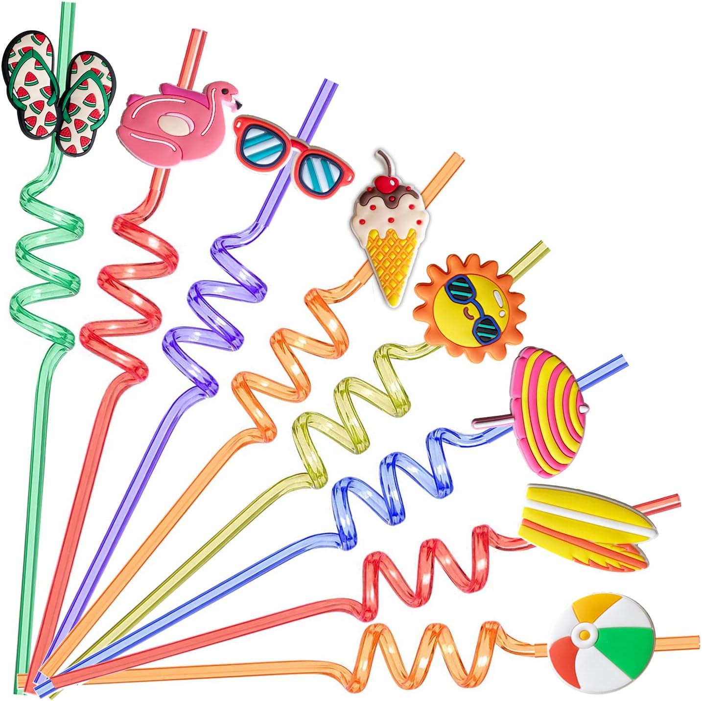 Amazon.com: 24 Beach Drinking Straws for Kids Beach Ball Pool Summer ...