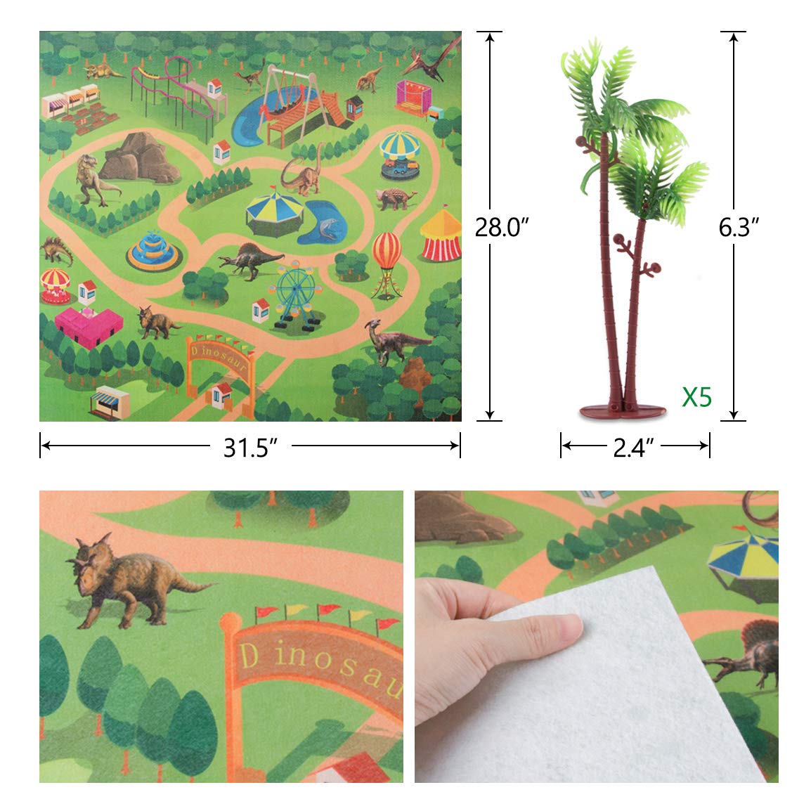 Buy Eutionho Dinosaur Toy Figure, Kids Realistic Dinosaur Playmat With ...