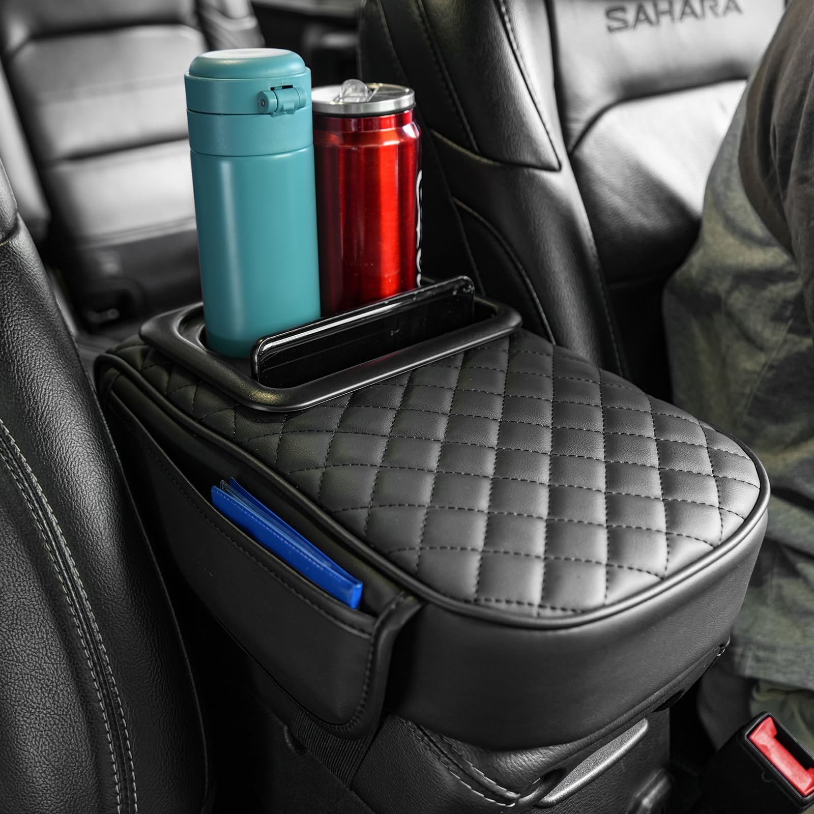 Universal Car Front Seat Armrest Box with Double Cup Holder for Most ...