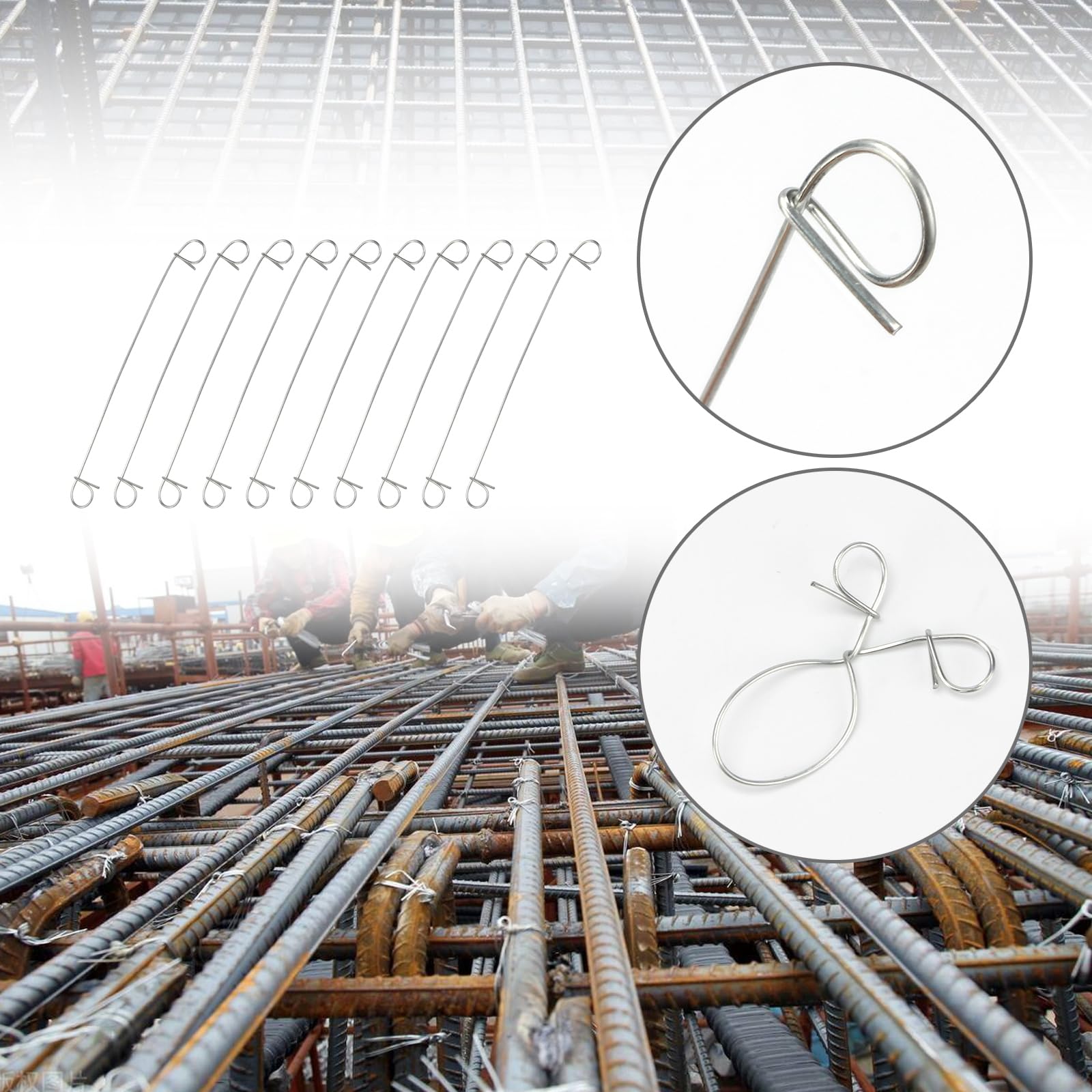 Snapklik.com : KVMORZE 6 In 16 Gauge 1000 Pieces Galvanized Steel Rebar ...