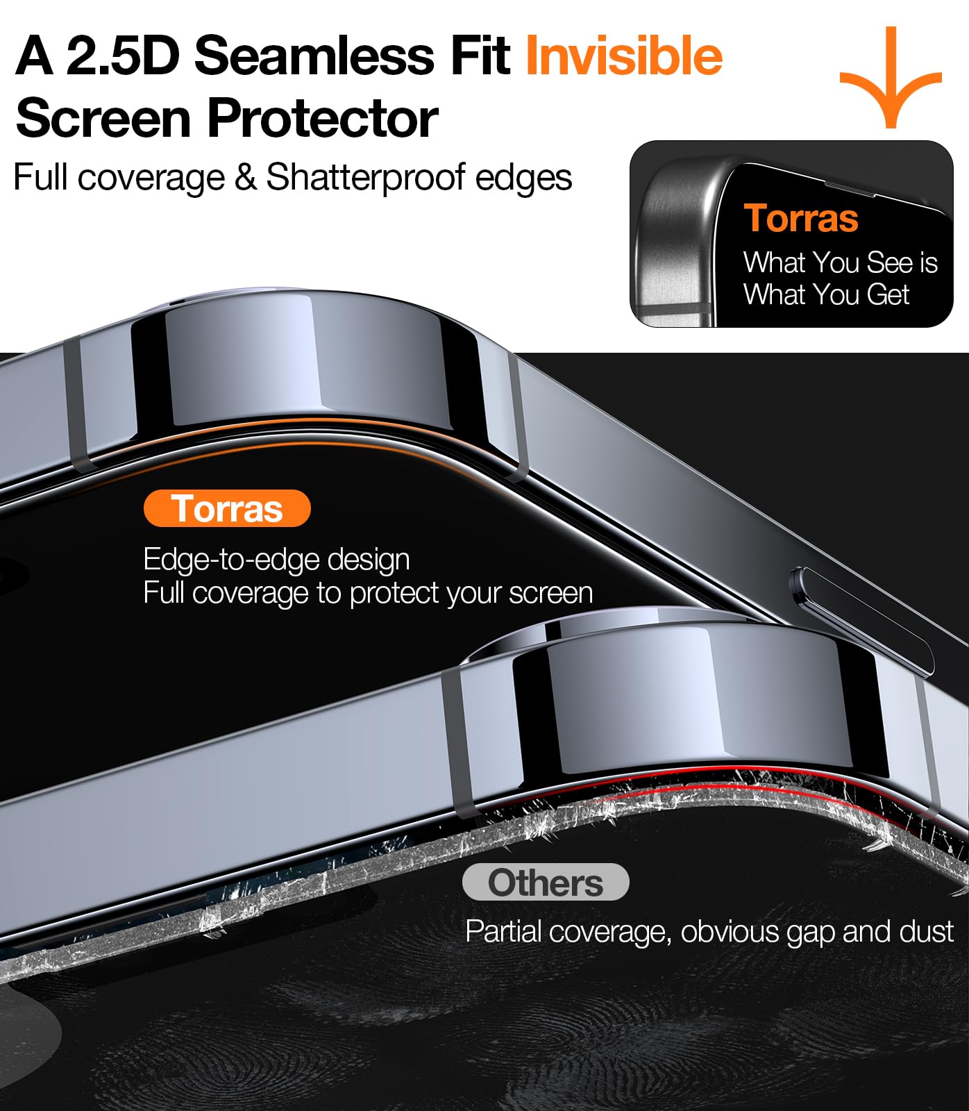 Snapklik.com : TORRAS Diamond Shield For iPhone 14 Pro Max Screen ...