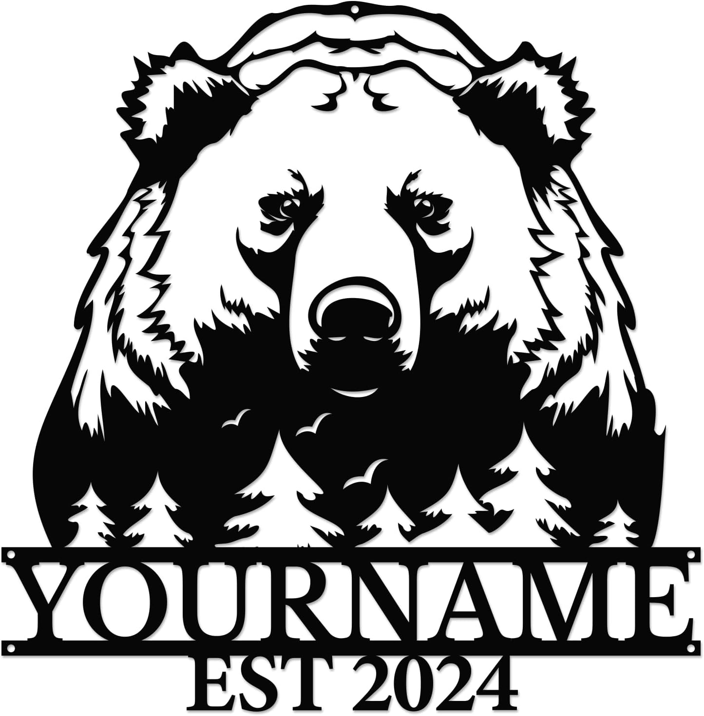 Amazon.com: Personalized Bear Forest Name metal Signs,Custom Shed Metal ...