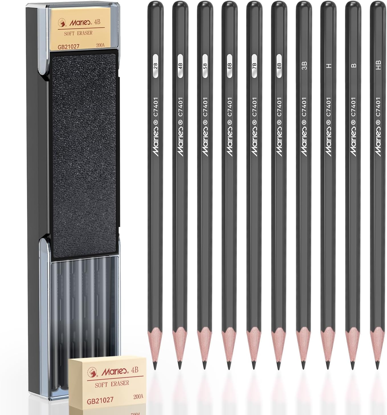 Amazon.com: Sketch and Drawing Art Pencils Kit, Pencil Box Packaging ...