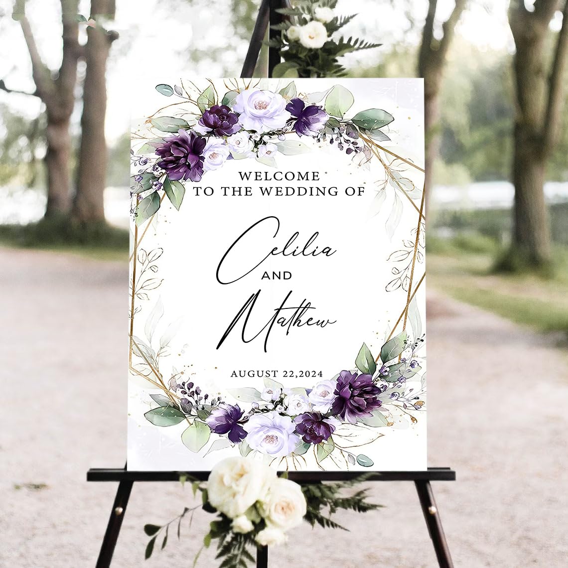 Amazon.com : Personalized Welcome To Our Wedding Sign, Custom Wedding ...