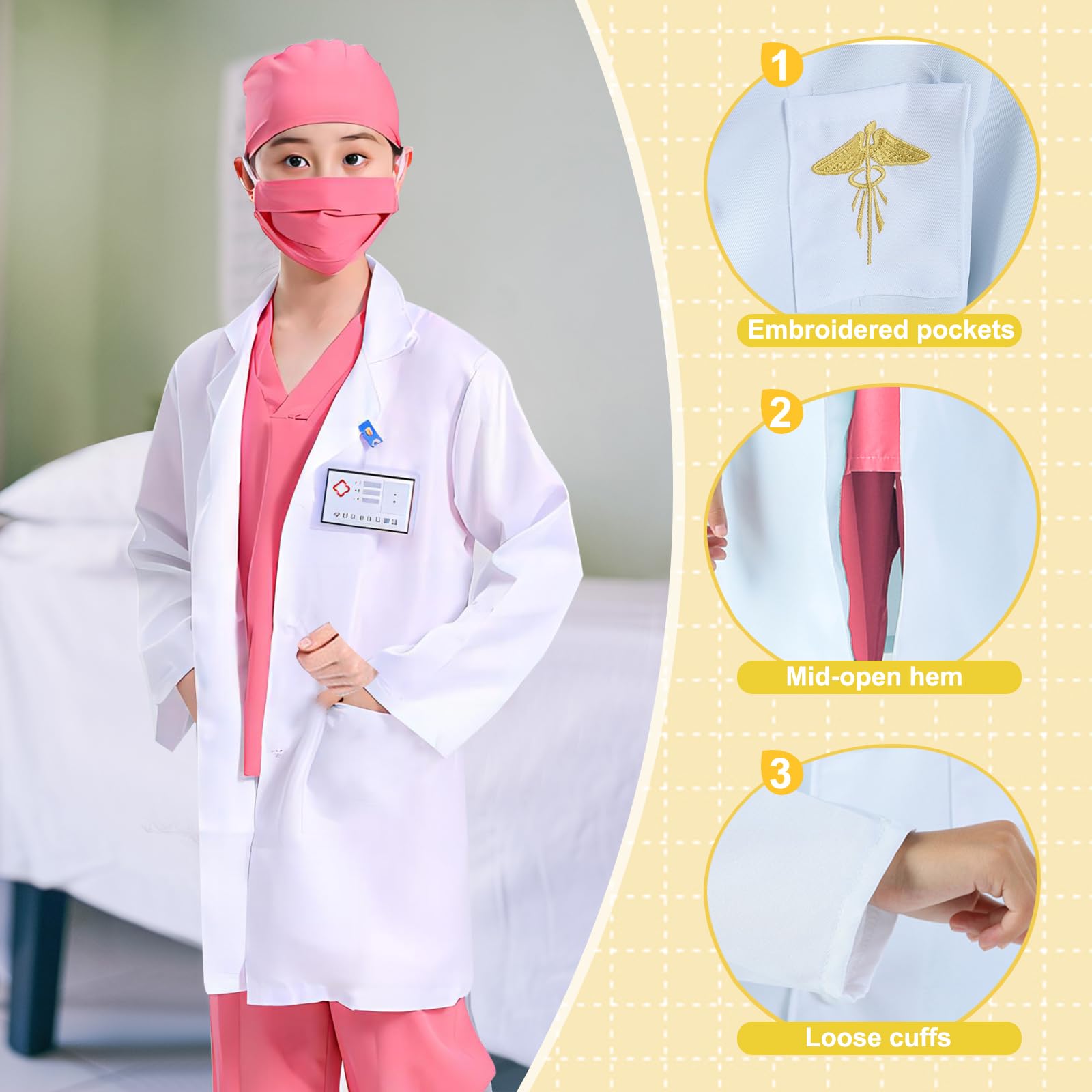 Amtum Kids Doctors Outfit Doctor Costume Kids with Lab ...