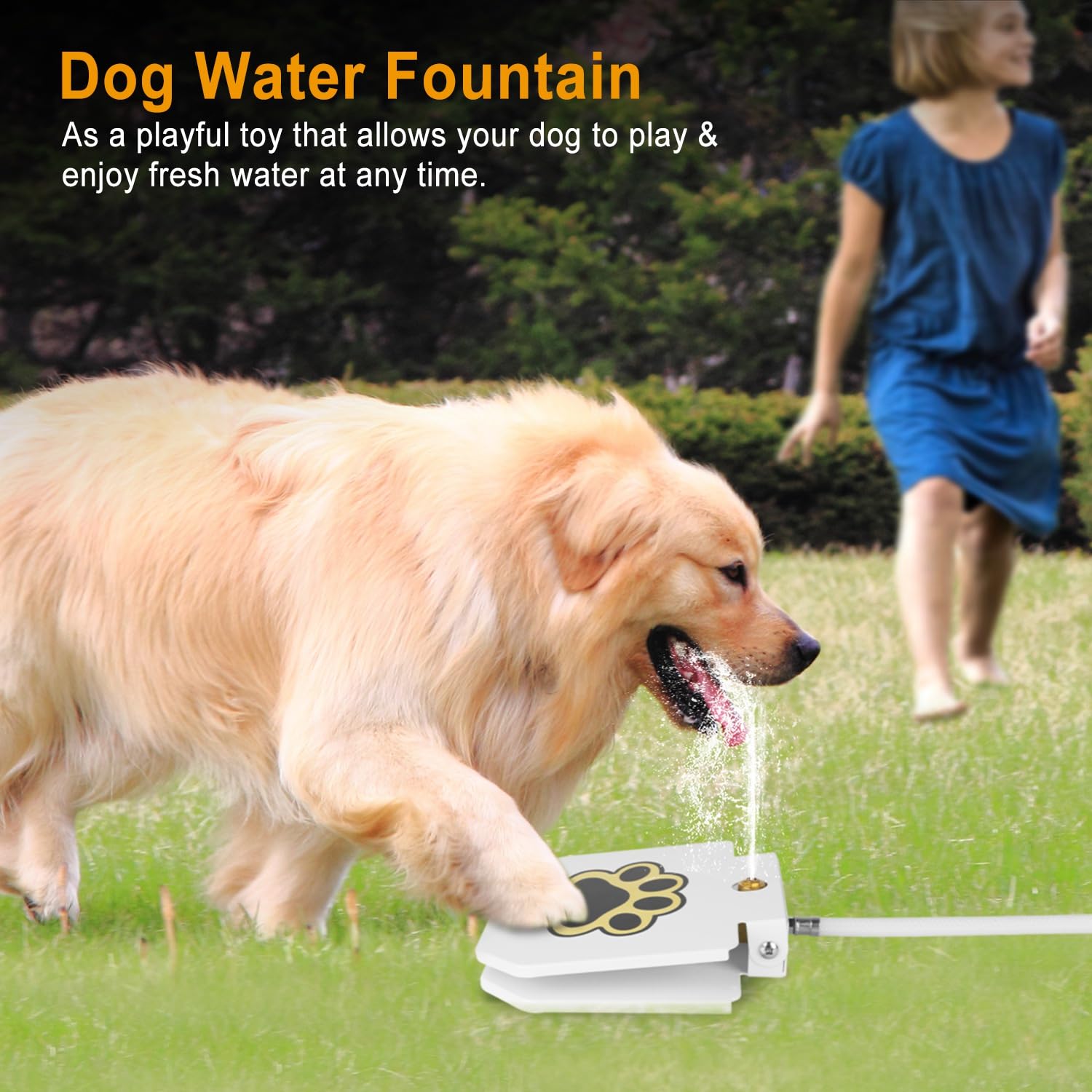 Snapklik.com : TeqHome Dog Water Fountain Step On, Outdoor Paw ...