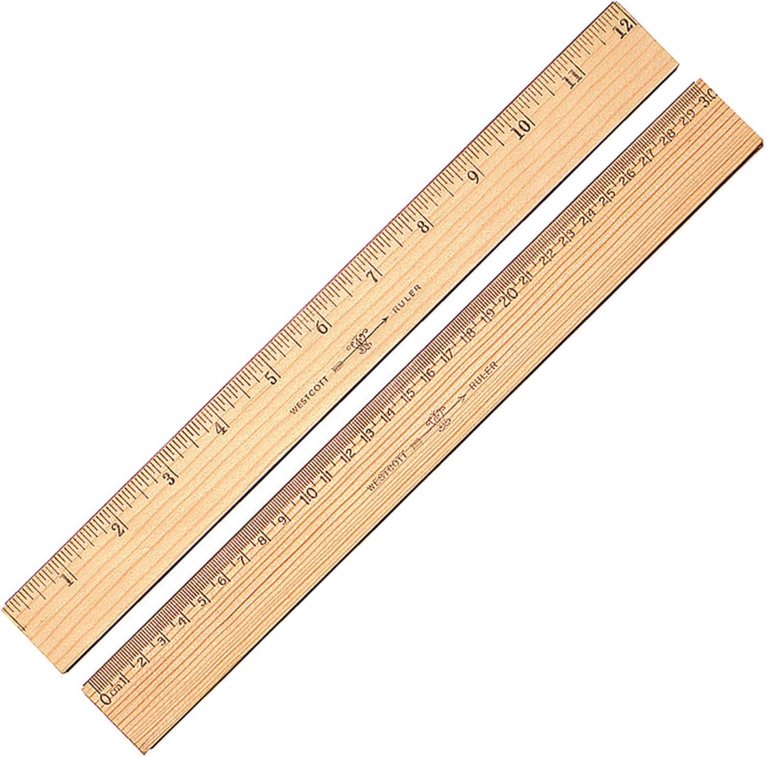 Amazon.com: Westcott 12-Inch Metric Wood Ruler with Metal Edge, 2 Sided ...
