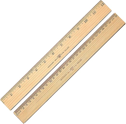 Amazon.com: Westcott 12-Inch Metric Wood Ruler with Metal Edge, 2 Sided ...