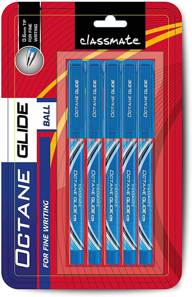 Classmate Octane Glide Ball (Blue)- Pack of 5 : Amazon.in: Office Products