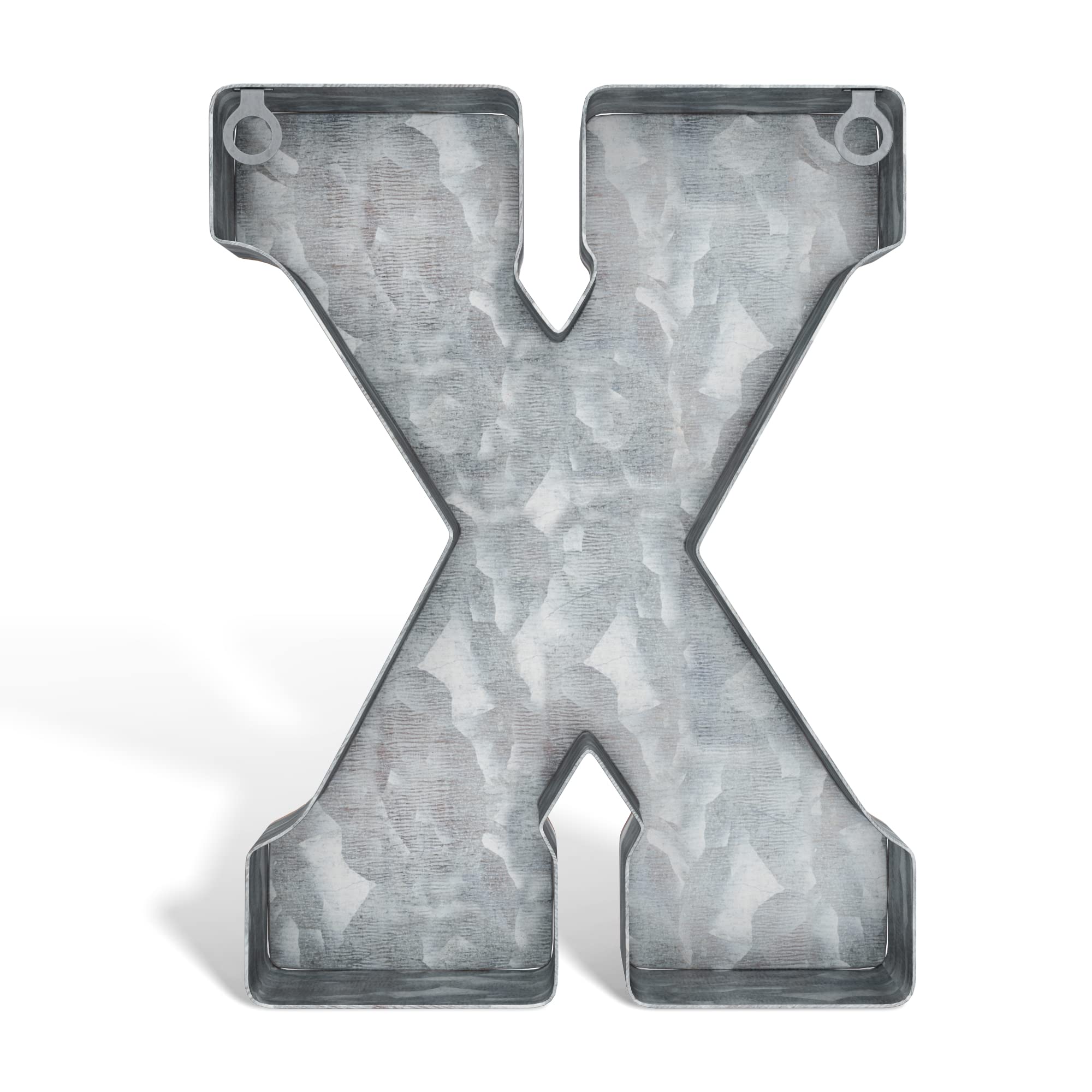 Snapklik.com : Galvanized Metal 3D Letter X