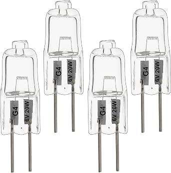 abulber Microscopes Bulb, G4 Halogen, 6V 20W Bi-Pin Base, 4 Pack | For ...