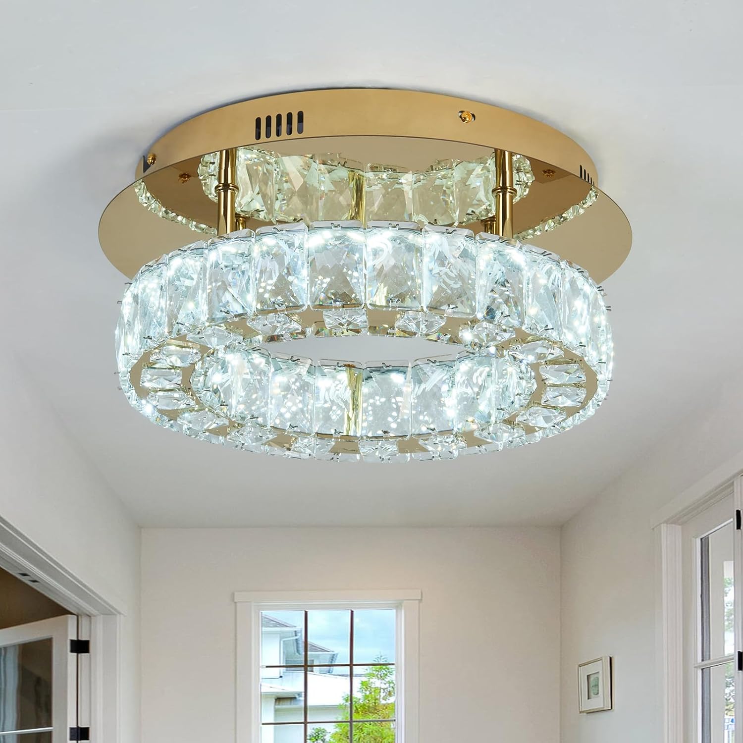 YYJLX Mini LED Crystal Ceiling Light Modern Gold Flush Mount Ceiling ...