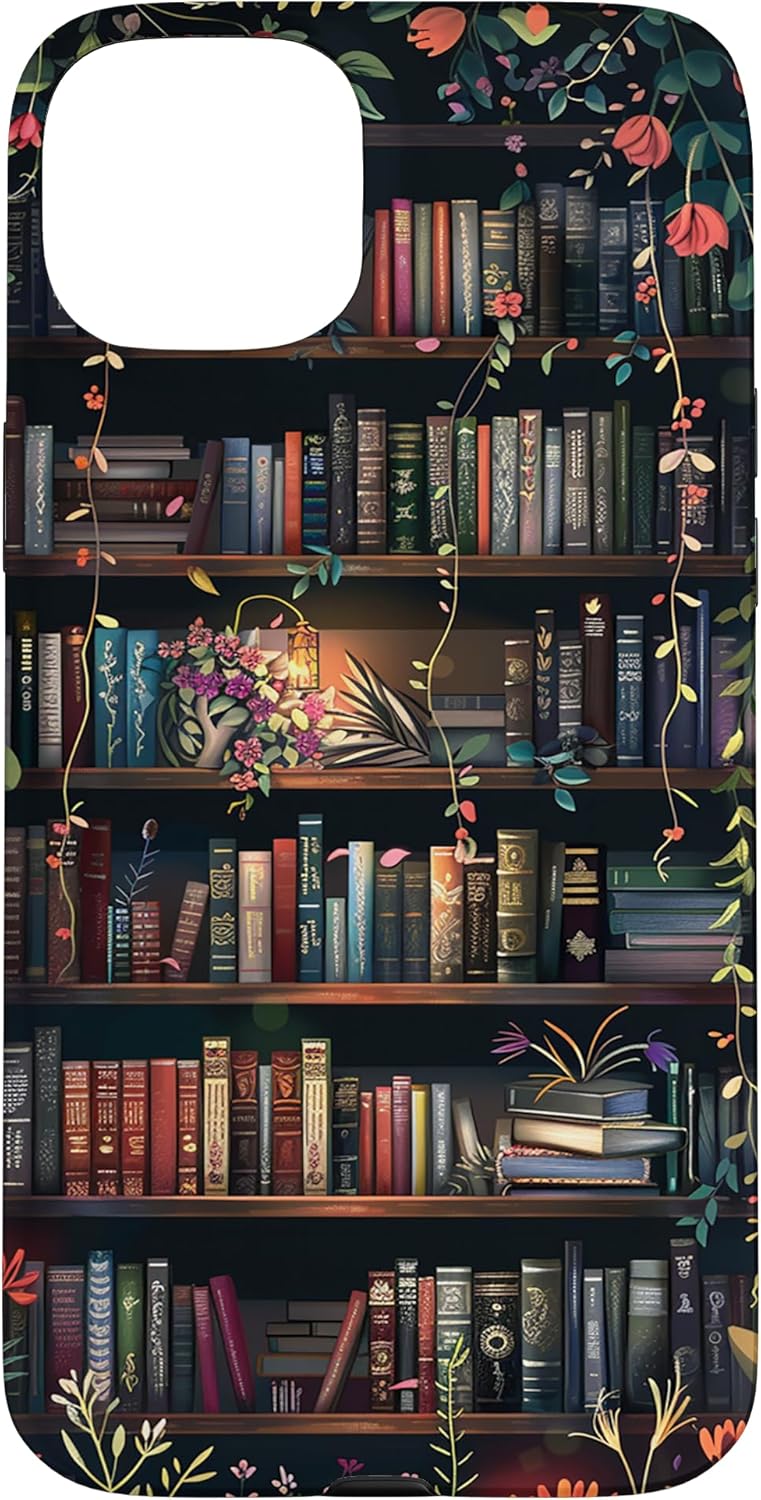 Amazon.com: iPhone 15 Plus Library Flowers And Book Lover Reading ...