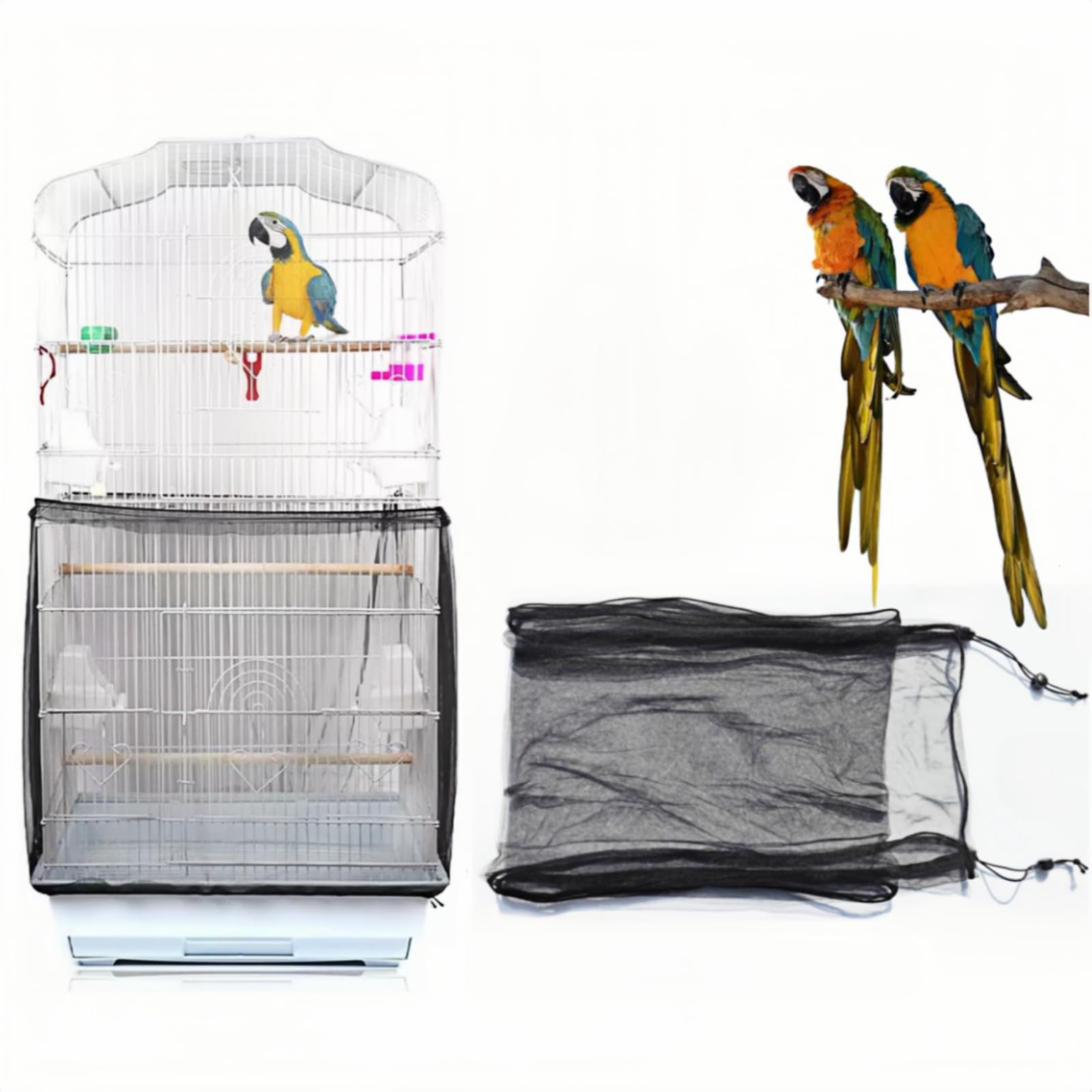 Amazon.com: Bird Cage Seed Catcher, Adjustable Bird Cage Skirt, Soft ...
