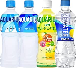 Amazon.co.jp: アクエリアス 500ml 4種アソートセット AQUARIUS ZERO 1日分のマルチビタミン NEWATERニューウォーター 各6本 計24本 コカ・コーラ ...