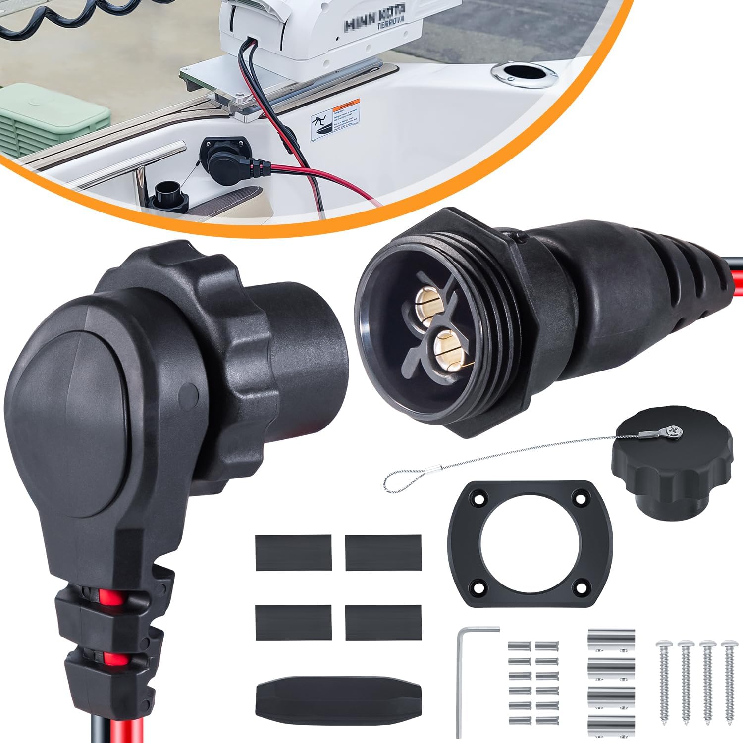 Amazon.com: 1865128 MKR-26 Trolling Motor Plug and Receptacle For Minn ...