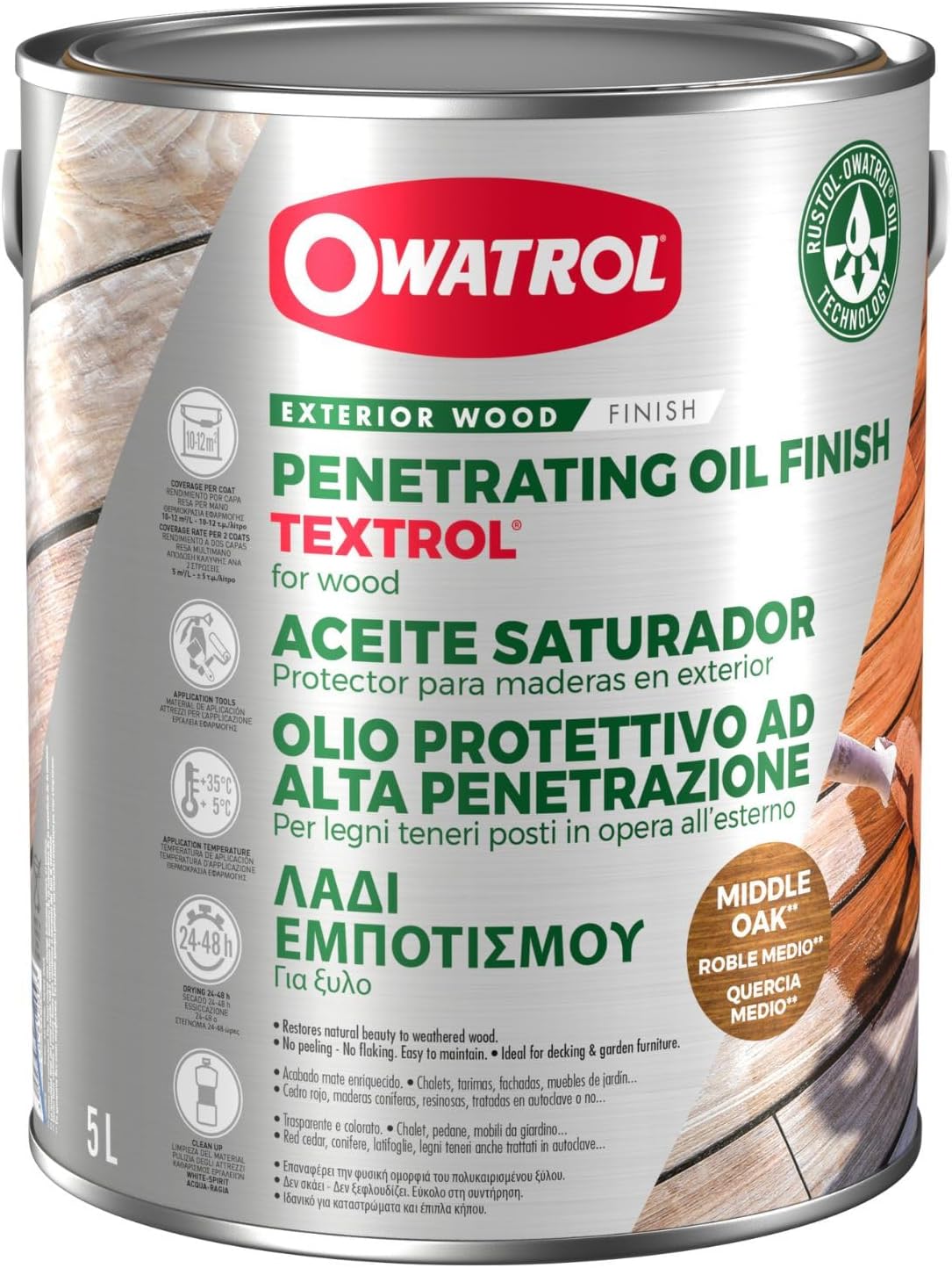 OWATROL – TEXTROL – Medium Oak Shade – Outdoor Wood Saturator Based on ...