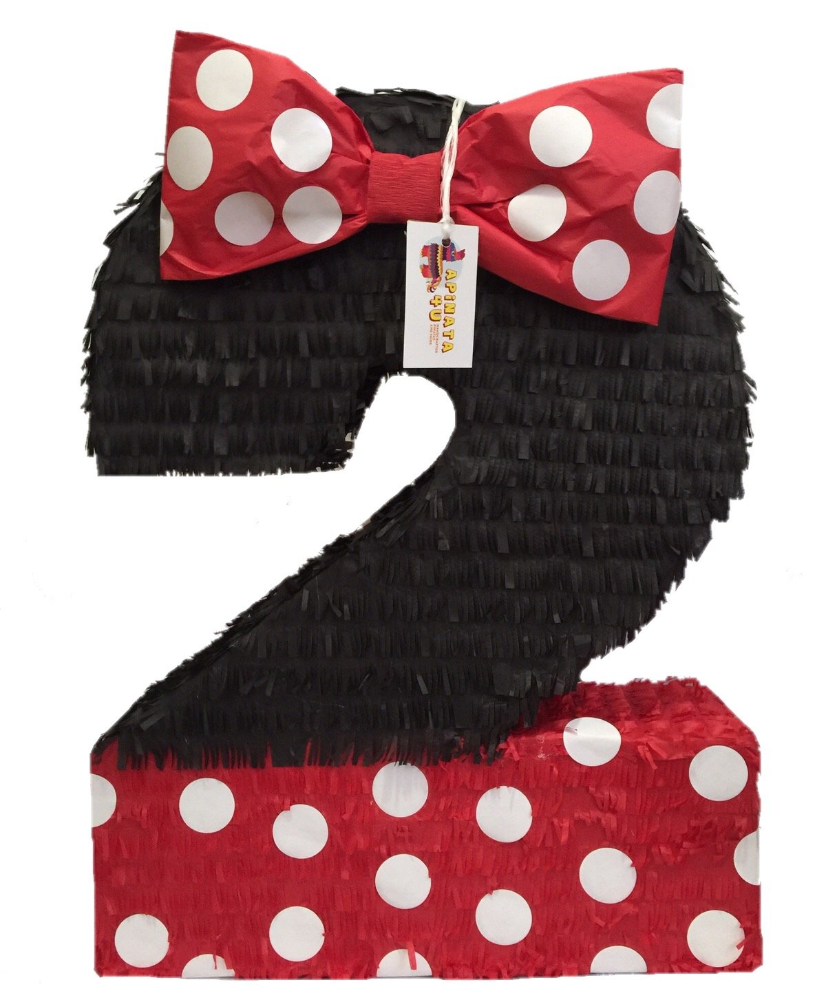 Amazon.com: APINATA4U 20" Large Number Two Pinata - Black with Red Bow ...