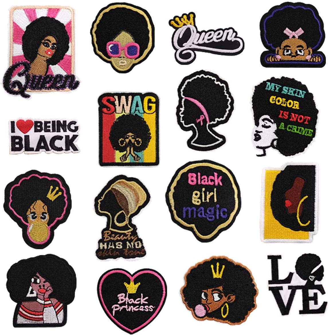 Amazon.com: Black Queen Black Girl Magic Embroidered Iron on Golden ...