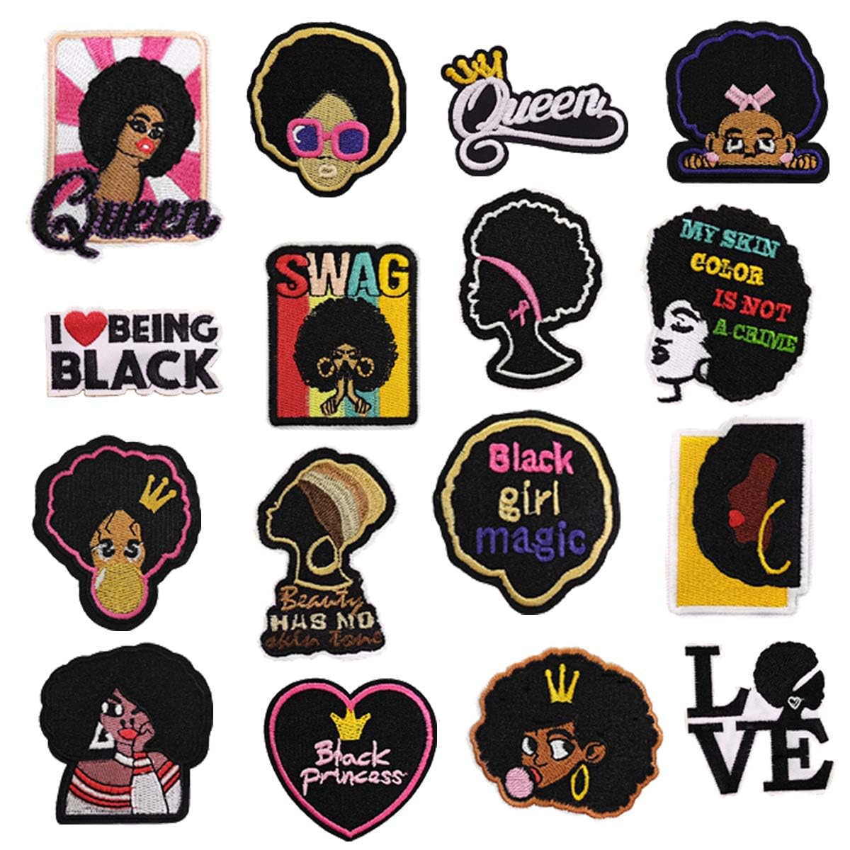 Amazon.com: MENGSOOD Girls Embroidered Patches Colorful Cute Cartoon ...