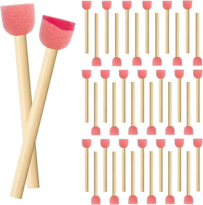 Molain 40 Pcs Foam Stencil Stippling Brush, Round Sponge Brushes for ...