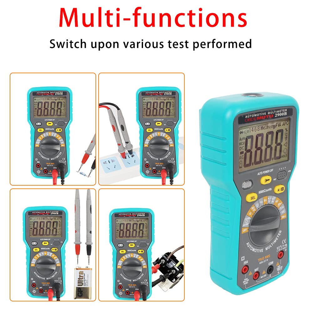 Snapklik.com : Digital Multimeter Tester TRMS 6000 Counts RPM Non ...