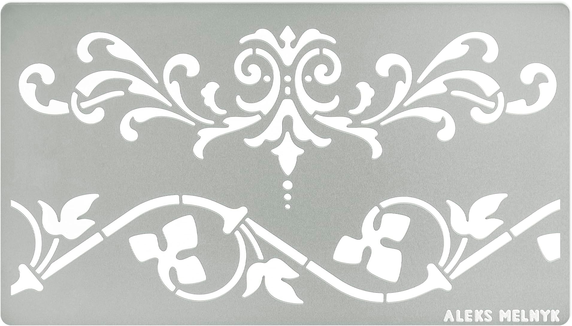 Amazon.com : Aleks Melnyk No.292 Metal Stencil, Swirls, Roses ...