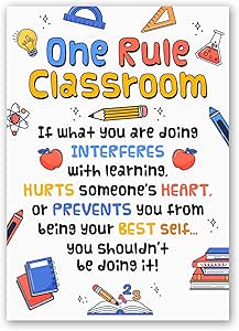 Amazon.com: One Rule Classroom Poster, If What You Are Doing Interferes ...