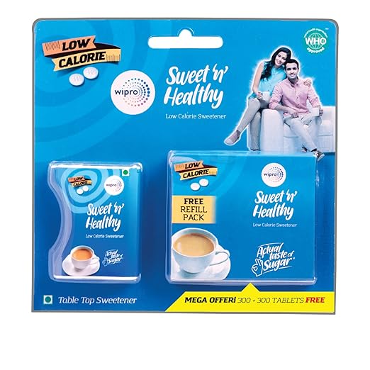 Buy Sweet n Healthy Low Calorie Sugar Substitute Tablets by Wipro, 300 ...