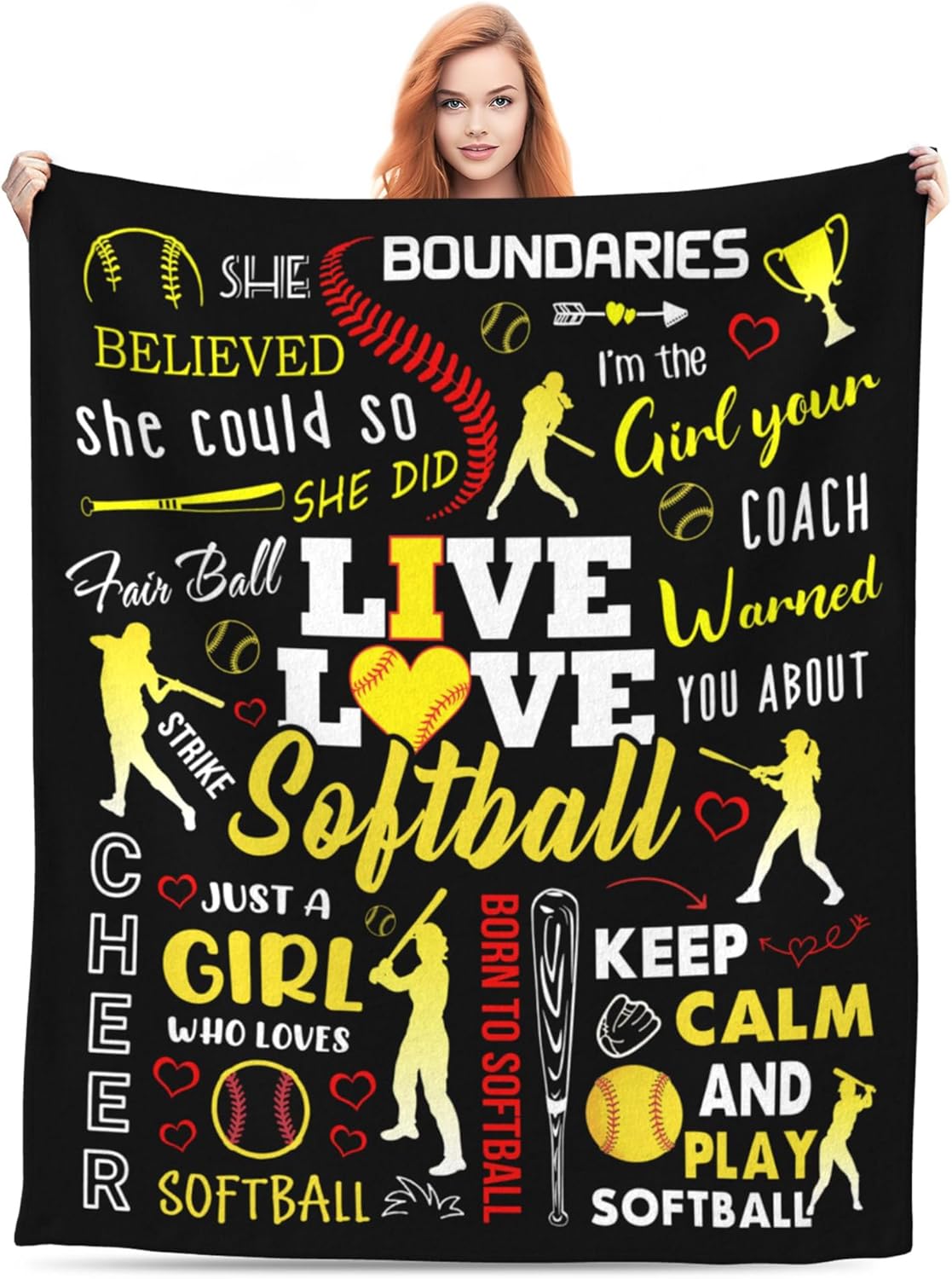Amazon.com: Feim-AO Softball Blanket Gifts, Softball Team Gifts for ...
